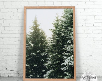 Pine tree art | Etsy