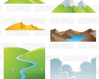 Mountain clip art | Etsy
