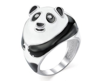 Panda ring | Etsy