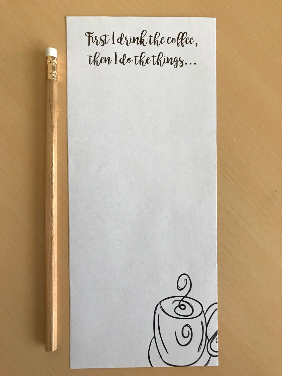 Coffee Notepad with magnet Coffee Stationery Coffee Print