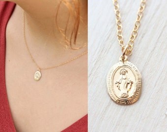 Virgin mary necklace religious necklace catholic necklace