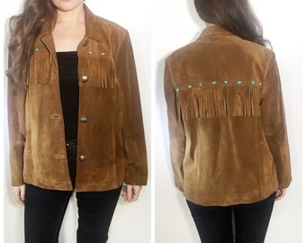 Suede fringe jacket | Etsy
