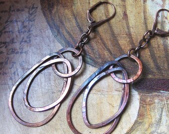Copper hoop earrings | Etsy