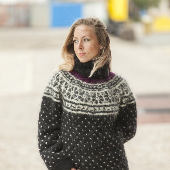 Items Similar To Free Shipping Tiffy Mohair Hand Knitted T Neck