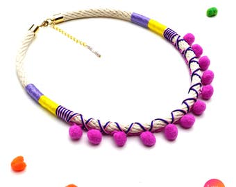 Pom pom jewelry | Etsy