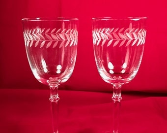 Crystal stemware | Etsy