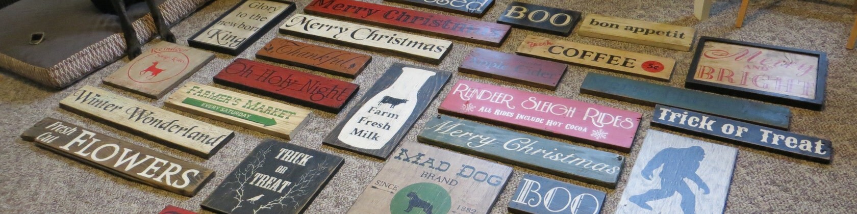 Rustic Hand-painted Wooden Signs by BlackDogWorkshoppe on Etsy
