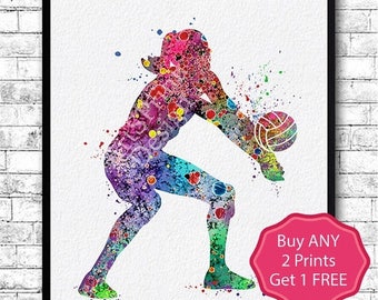 Volleyball wall art | Etsy