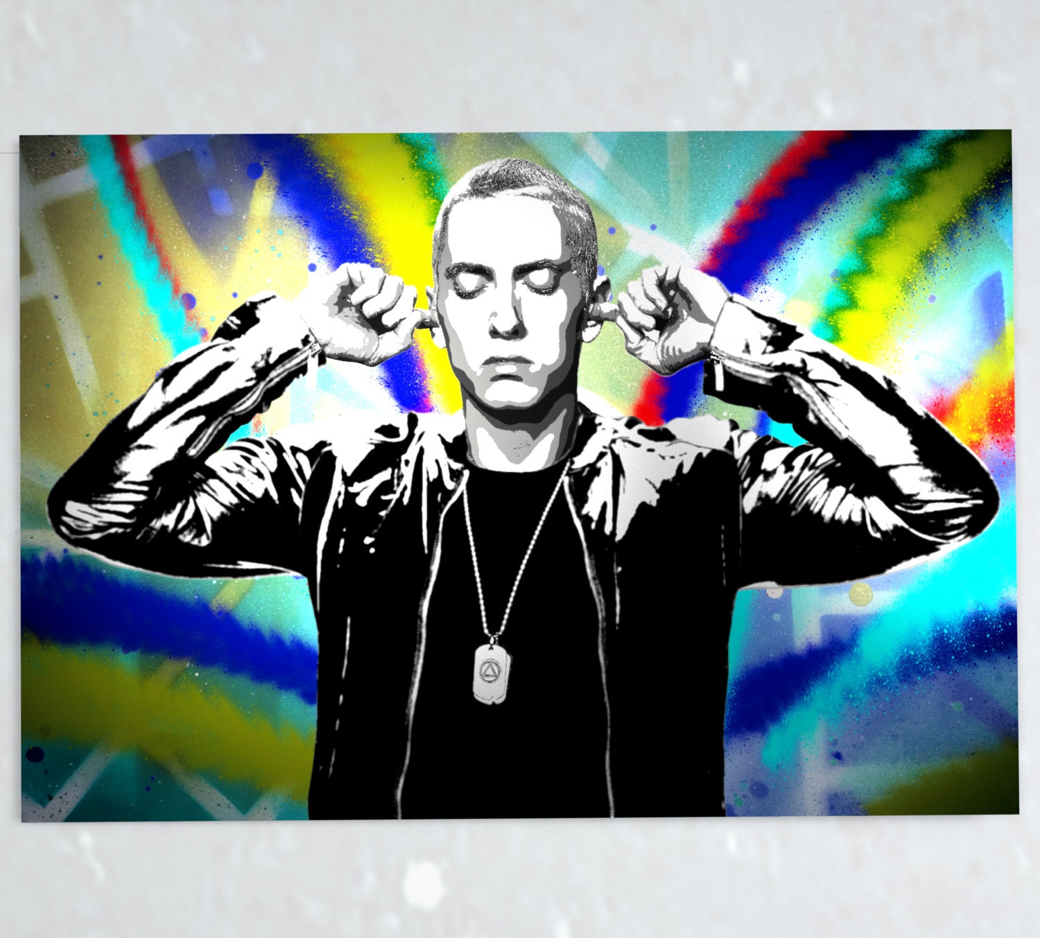 Eminem Spray Painted Canvas Stencil Hip Hop slim shady