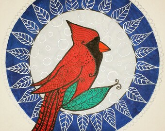 Cardinal mandala | Etsy
