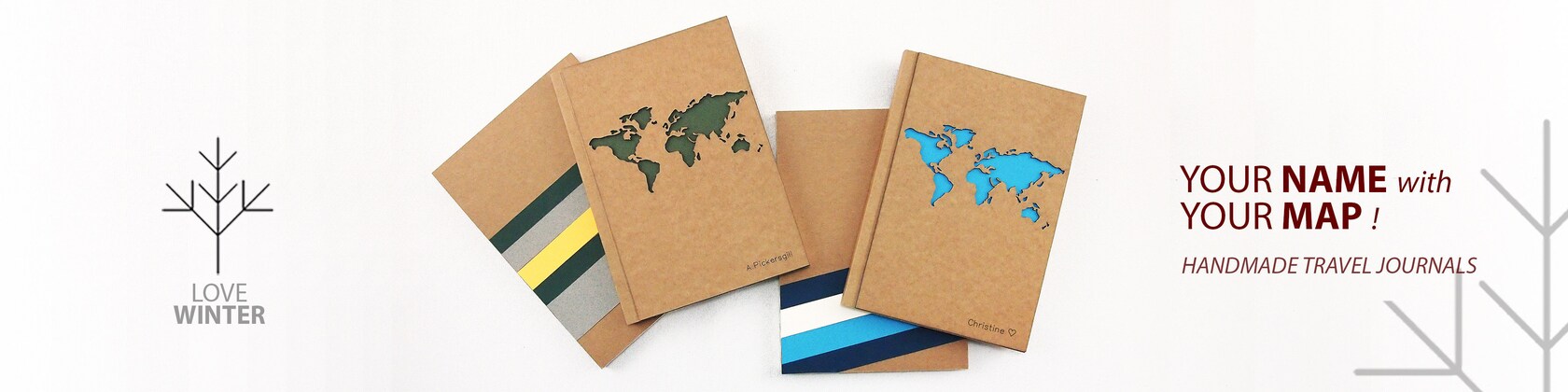 Personalized Handmade Travel Journals by fodesign on Etsy