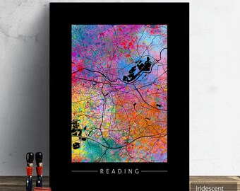 Reading Map City Street Map of Reading England by VelvetPrint