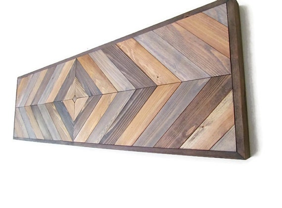 Geometric Wood Art Chevron Wood Art Reclaimed by LakefrontWoods
