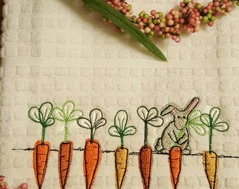 Bunny kitchen towel | Etsy