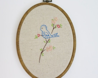 Bluebird embroidery | Etsy