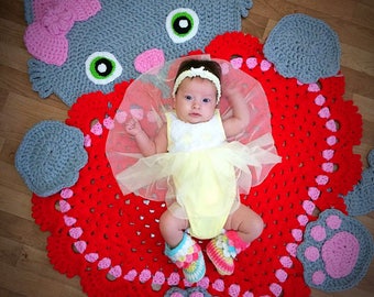Kitty Cat Rug Crochet Pattern Feline Cat Rug Mat Crochet