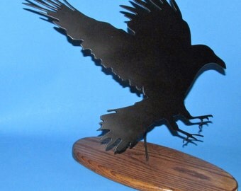 Raven metal art | Etsy
