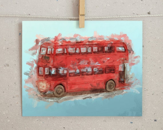 Bus Painting Bus Nursery Art London Bus Art Realistic