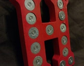 Items similar to Shotgun shell wooden letter on Etsy