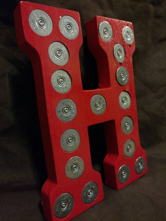 Items similar to Shotgun shell wooden letter on Etsy