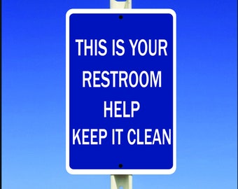 Restroom sign metal | Etsy