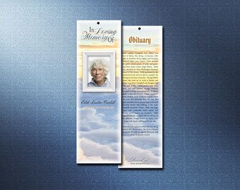 Obituary bookmark | Etsy