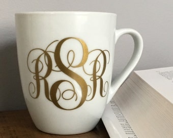 Monogram coffee mug | Etsy