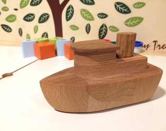 Wooden toy boat | Etsy