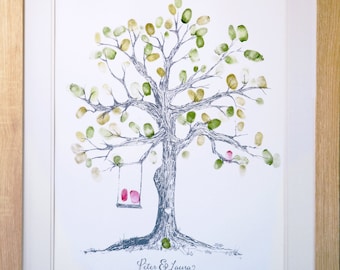 Finger print tree | Etsy