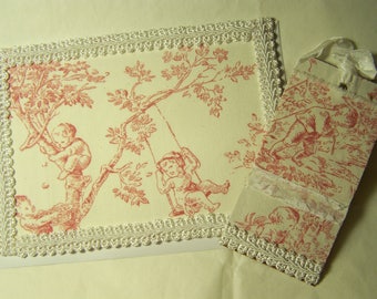 Red and white toile | Etsy