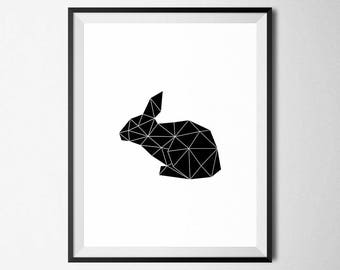 Geometric rabbit | Etsy