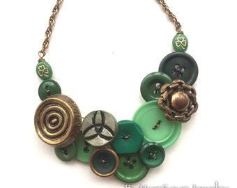 Handmade Vintage Button Jewelry Necklaces by buttonsoupjewelry