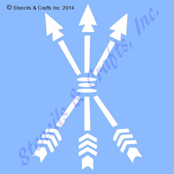 8 ARROW WESTERN STENCIL crossed arrows southwestern