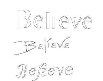Believe stencil | Etsy