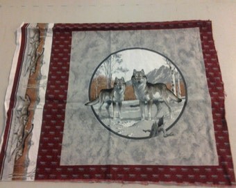 Wolf fabric panel | Etsy