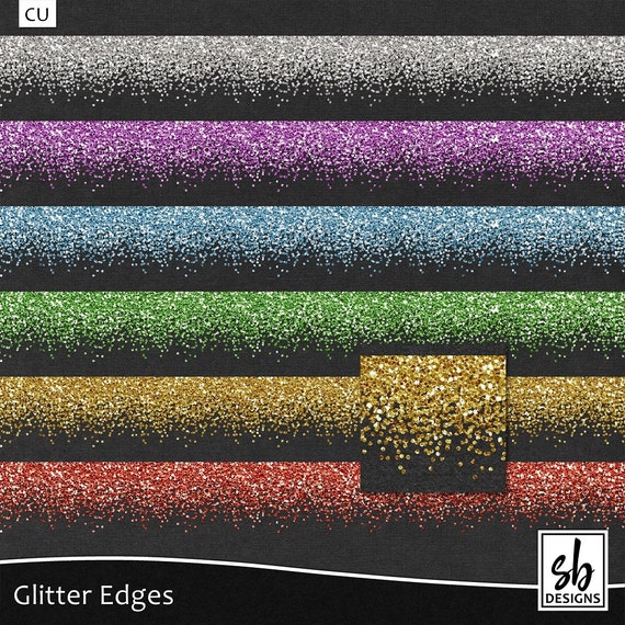 Glitter Borders Glitter Edges Digital Borders Glitter