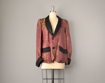 Silk smoking jacket | Etsy