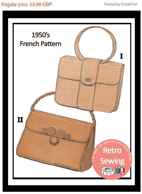 Winter sale 1950s Handbag/Purse French Sewing by MyVintageWish