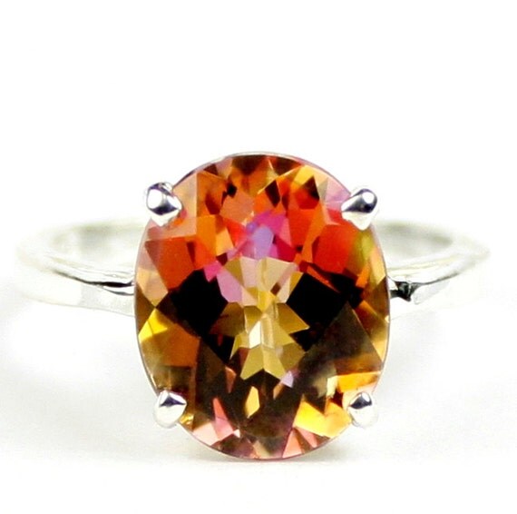 Twilight Fire Topaz 925 Sterling Silver Ladies Ring SR055