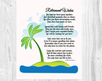 Retirement Poem Retirement Gift Co-Worker Retirement Boss