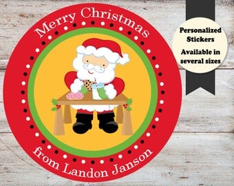 Santa stickers | Etsy