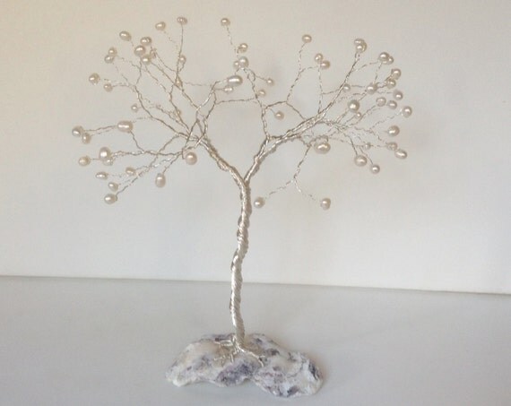 Pearl Tree Sculpture. Pearl wedding anniversary gift. by Josoko
