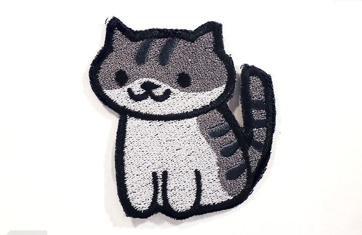 Pickles Sitting Neko Atsume Sew On Machine Embroidered