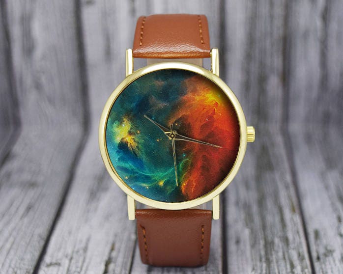 Colorful Nebula Space Watch Leather Watch Ladies Watch