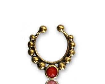 Red nose ring | Etsy