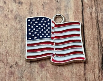 American flag charm | Etsy