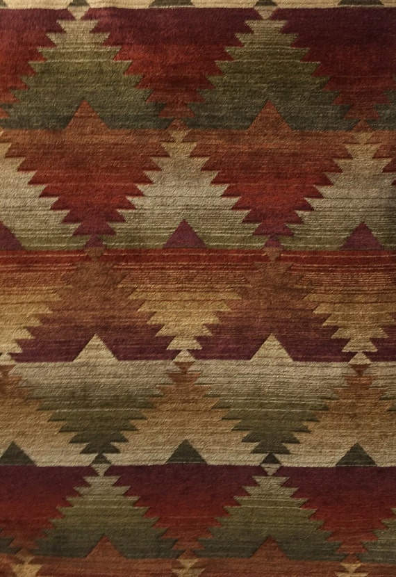 Aztec Tribal Chenille Upholstery Fabric by the Yard
