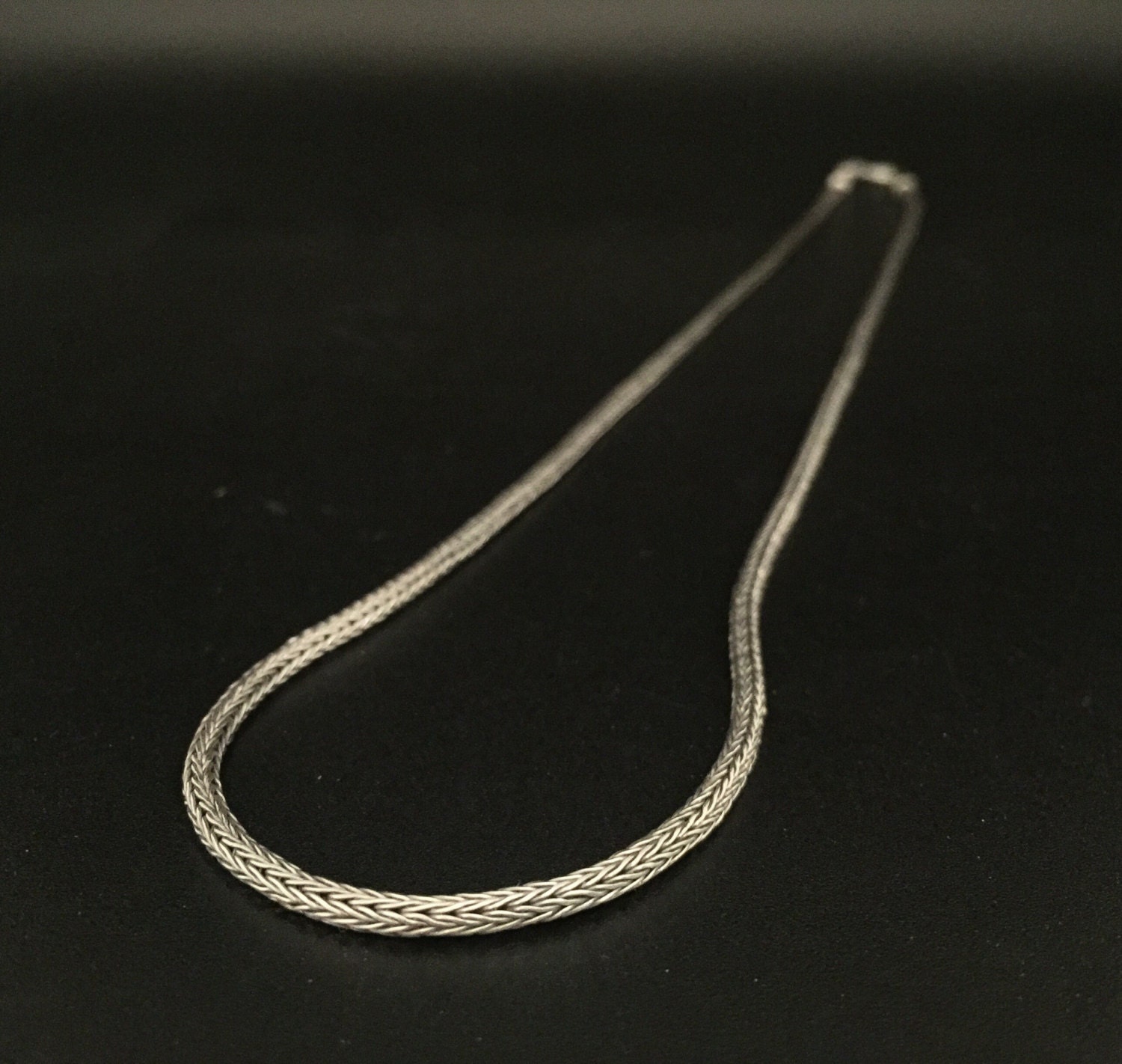 Round Silver Mesh Necklace // 925 Sterling Silver
