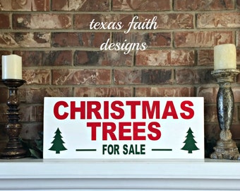 Southern Pine Christmas Trees Retro style sign 8x8
