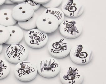 Music note buttons | Etsy